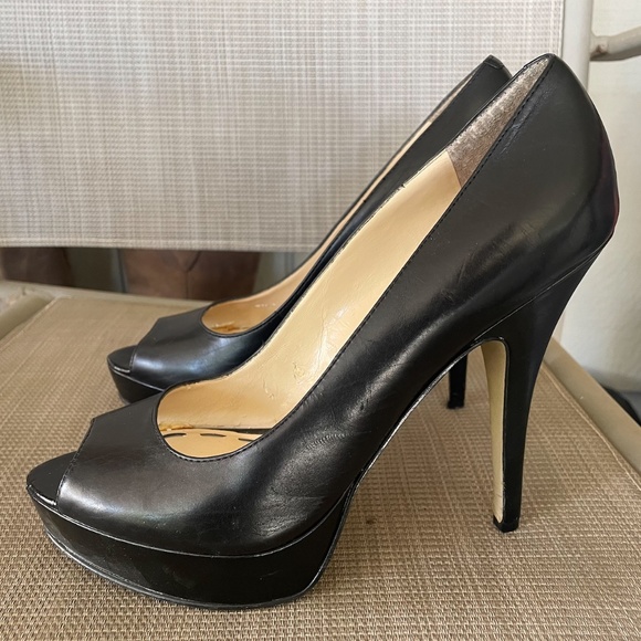 Enzo Angiolini | Shoes | Enzo Angiolini Black Open Toe Platform Pumps Heels | Poshmark